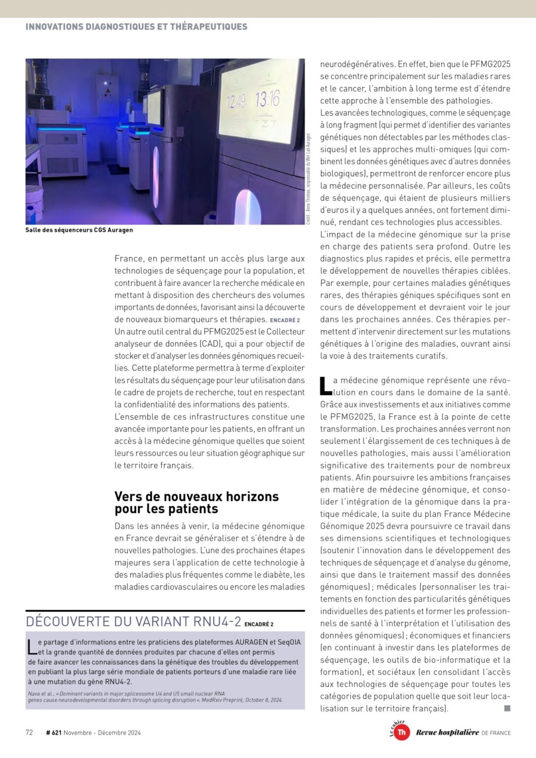 Cahier Techniques Hospitalières du numéro de la RHF spécial 100 ans de ...